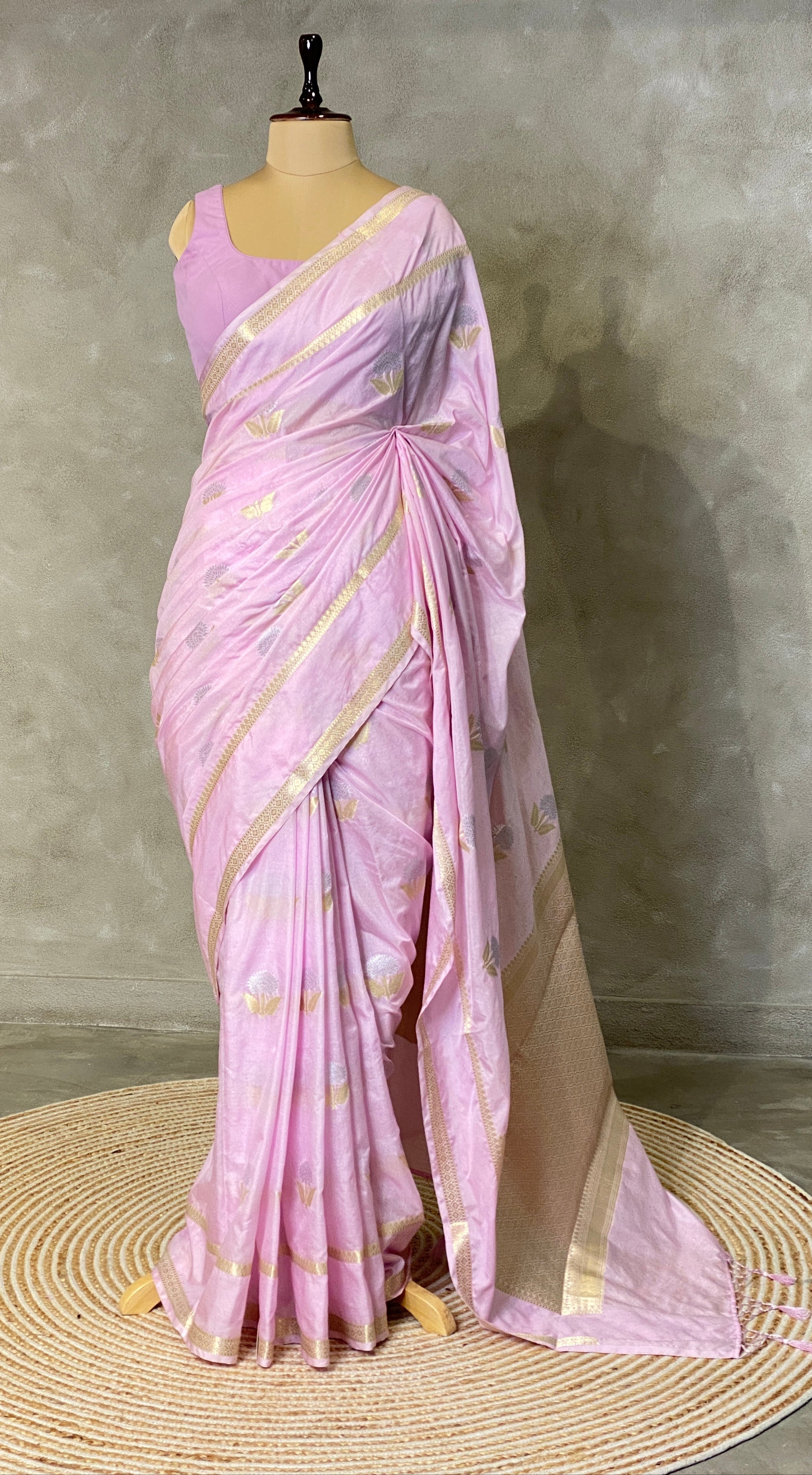 Semi raw mango silk banarasi saree - PABANAAISH030– Prakrithi By Ramya
