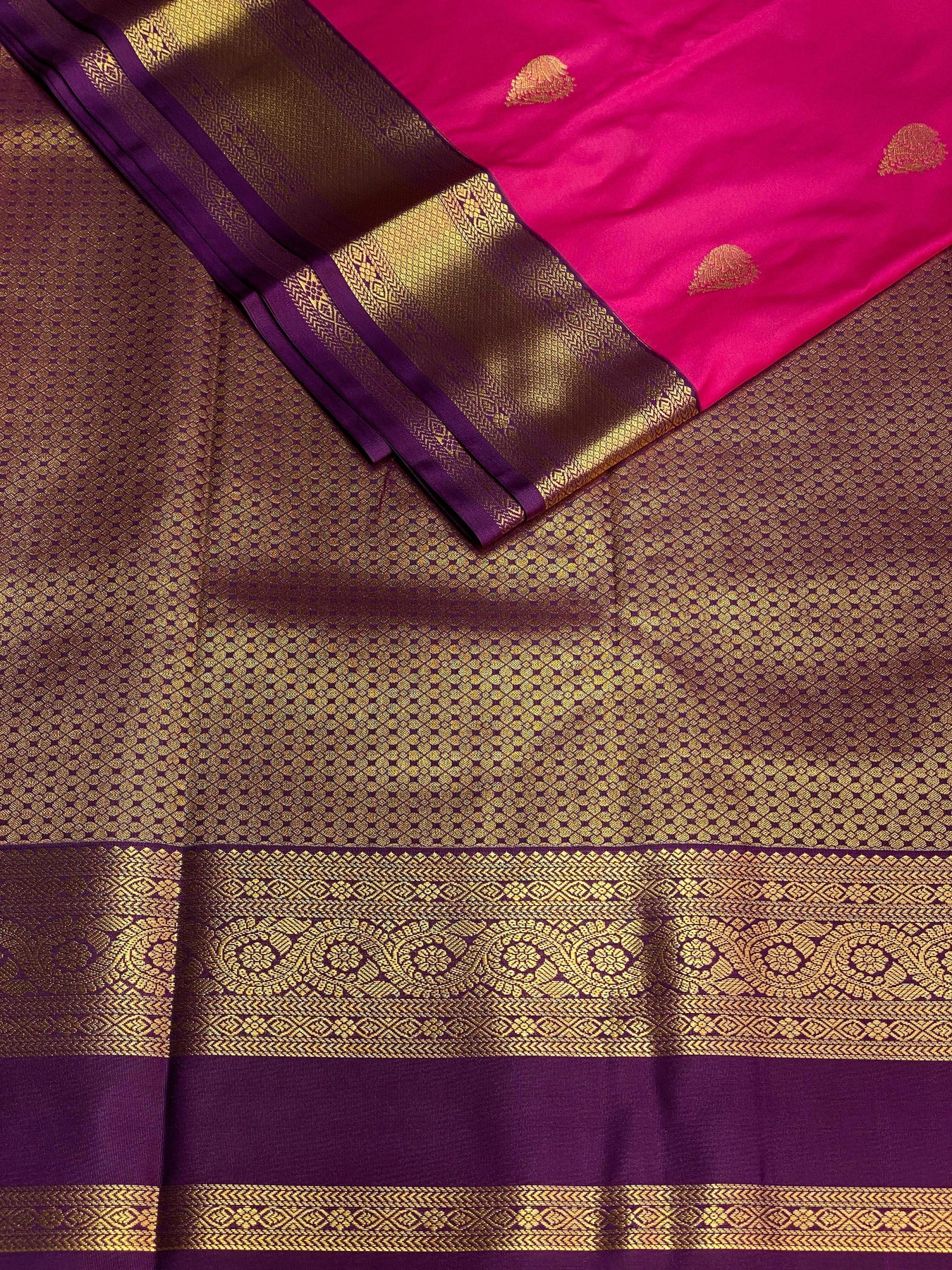 Magenta and Purple silk saree- PSSR172– Prakrithi By Ramya